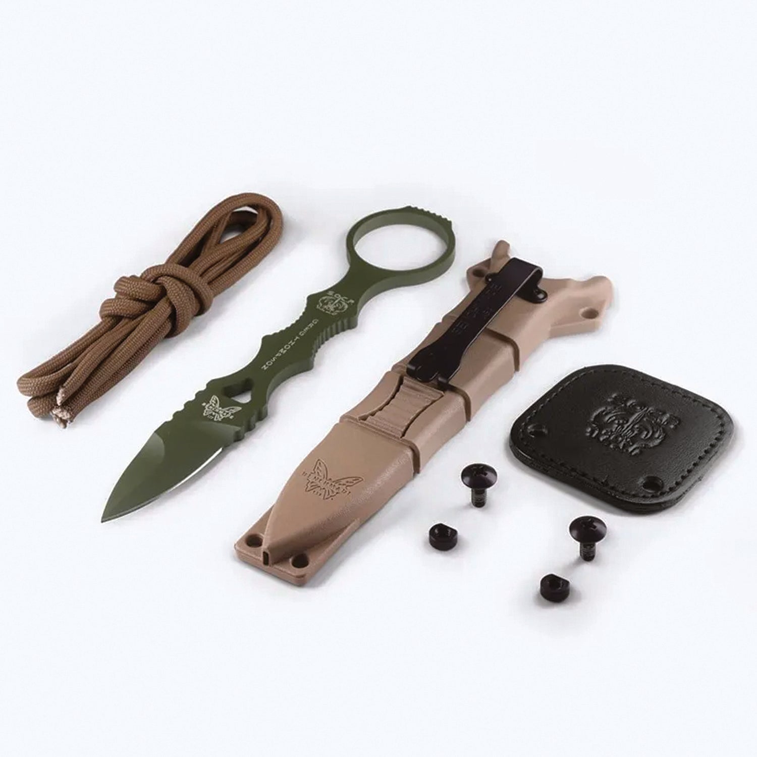 Benchmade 177GN Thompson Mini SOCP Fixed Blade OD Green Spear Point ...