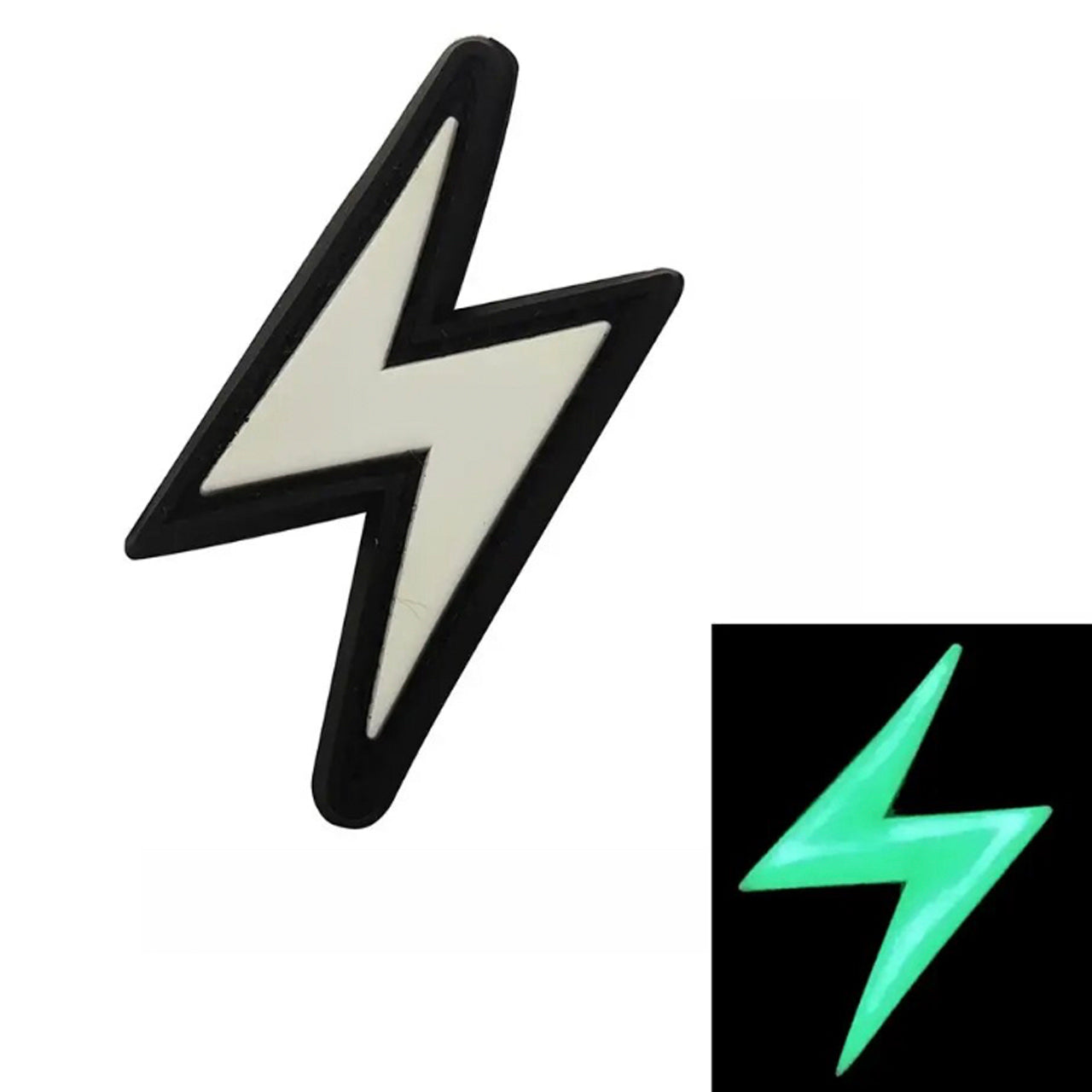 Lightning Bolt Glow In The Dark PVC Patch – Defence Q Store