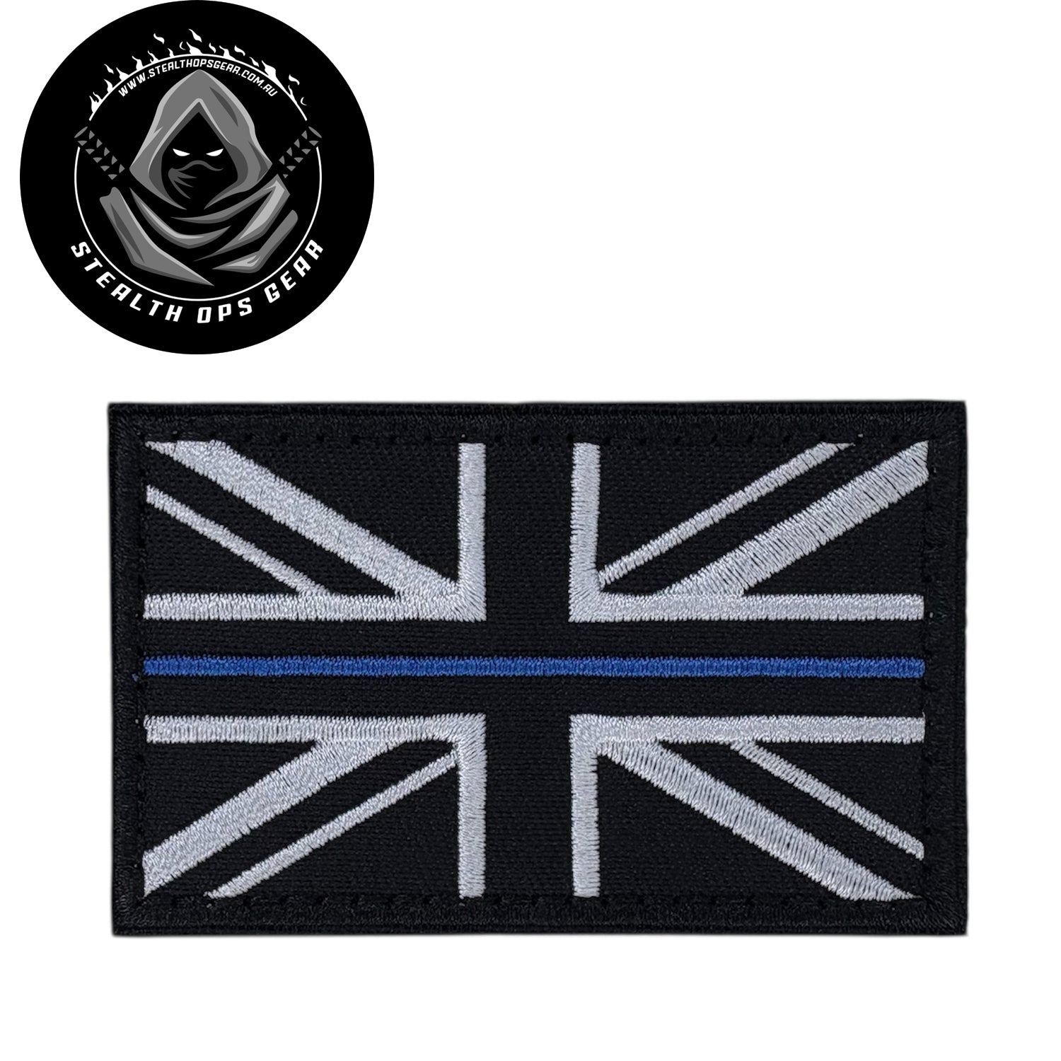 UK Thin Blue Line Embroidery Morale Patch - Stealth Ops Gear – Defence Q Store